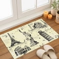 Beige City Door Mat 16x24 Inch Modern Black Architecture Light Yellow ...
