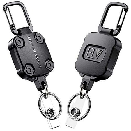 ELV Self Retractable ID Badge Holder Key Reel, Heavy Duty, 32 Inches ...