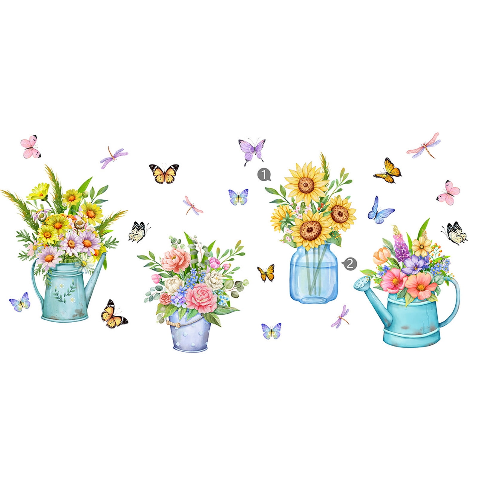 Click here for Yatlte 3d Green Pot Plants Wall Decals  3d Vases F... prices