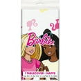 "Barbie Party Tablecloth, Rectangular Plastic Cover, 54"" x 84 ...