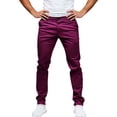Betivan Men's European Style Dress Pants Solid Color Button Closure ...