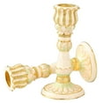 Shabbat Candlestick (2-Piece Set) Hand-Painted Gold-Plated Pewter Tall ...