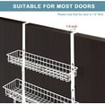 Over The Door Hanging Organizer Rack with 2 Mesh Baskets 5 Hooks, White ...