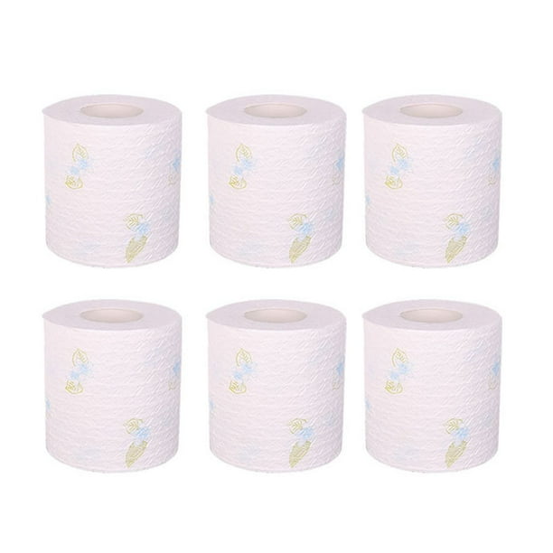6Pcs 4 Layers Soluble in Water Printing Roll Toilet Paper Bathroom ...