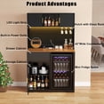 GDLF, Tall Bar Cabinet with Fridge Space, 72" H, Modern Design ...