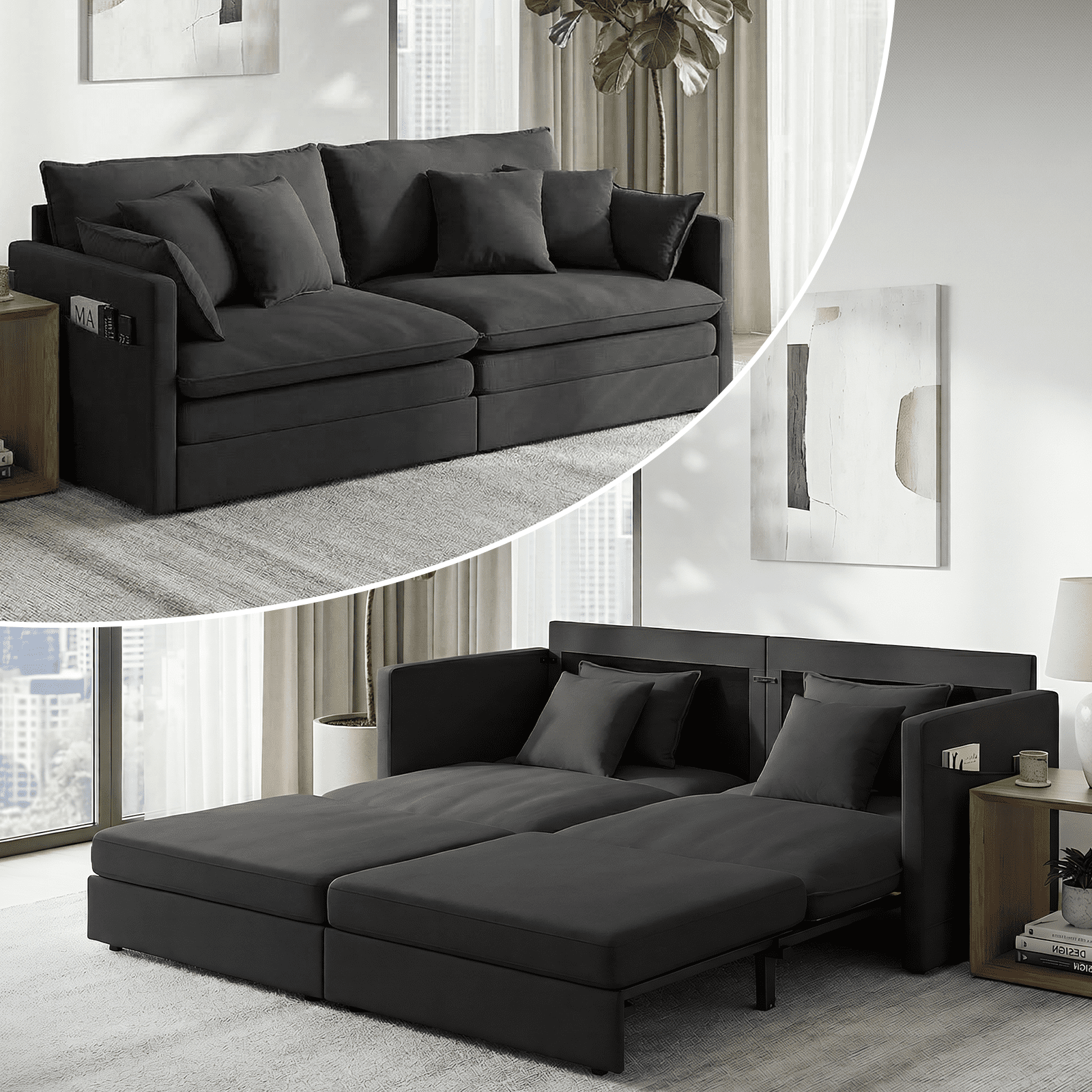 Click here for Puremind 78W 3 In 1 Pull Out Sofa Bed  Queen Sleep... prices