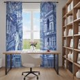 Blue Abstract Art Sheer Curtains for Living Room Bedroom, Classical ...