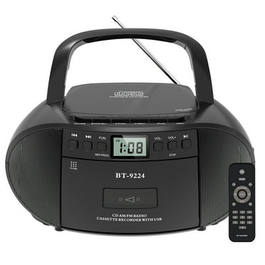 Boombox Cassette CD Player Combo with Bluetooth, AM/FM Radio, Remote ...