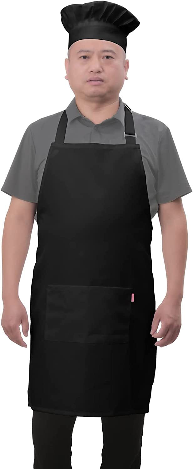 ALIPOBO Bib Aprons Set for Women and Men, Kitchen Chef Apron with 2 ...
