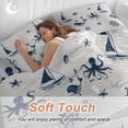 Cartoon Ocean Duvet Cover Set King Size, Nautical Ship Octopus Crab ...