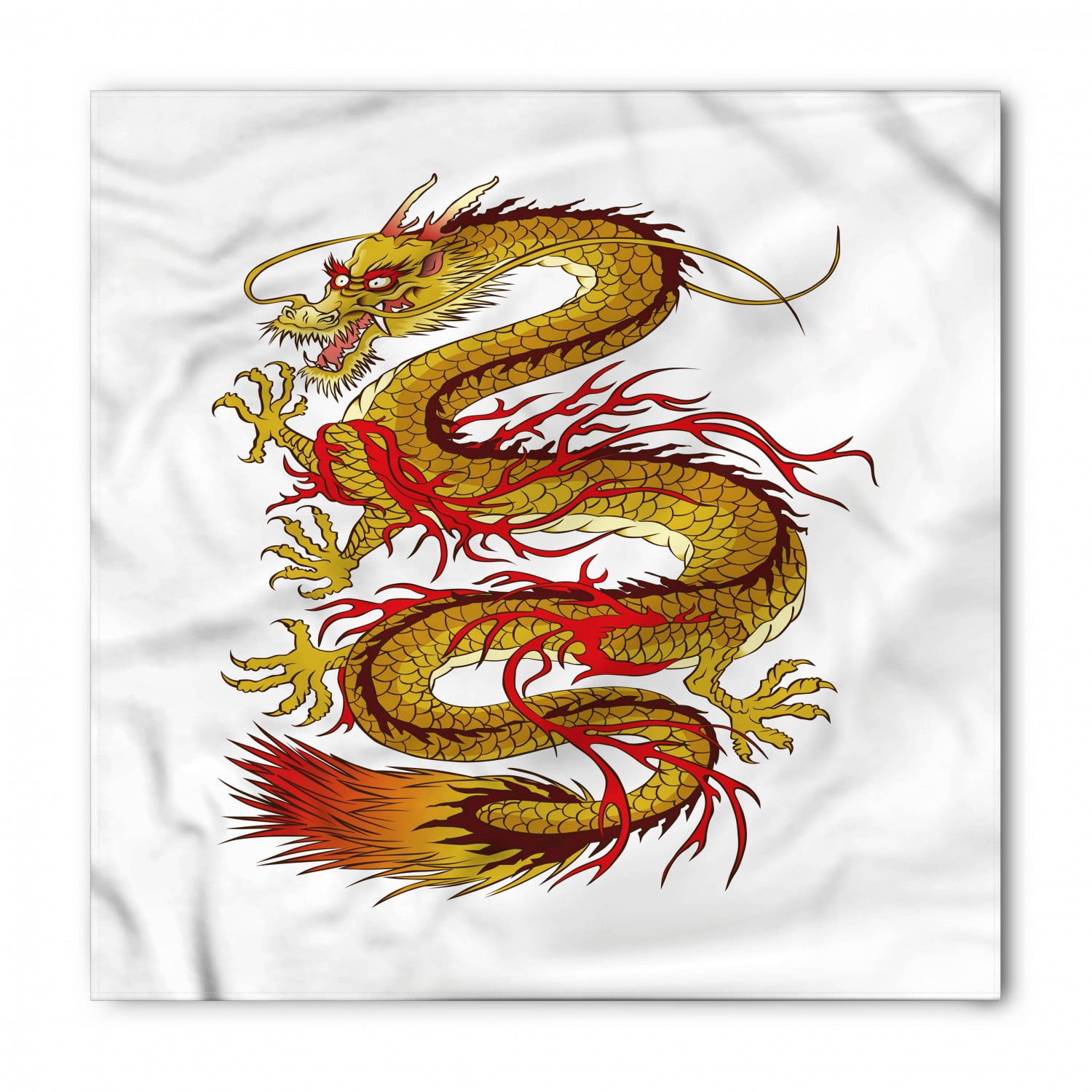 Japanese Dragon Bandana, Fiery Character, Unisex Head and Neck Tie, by ...