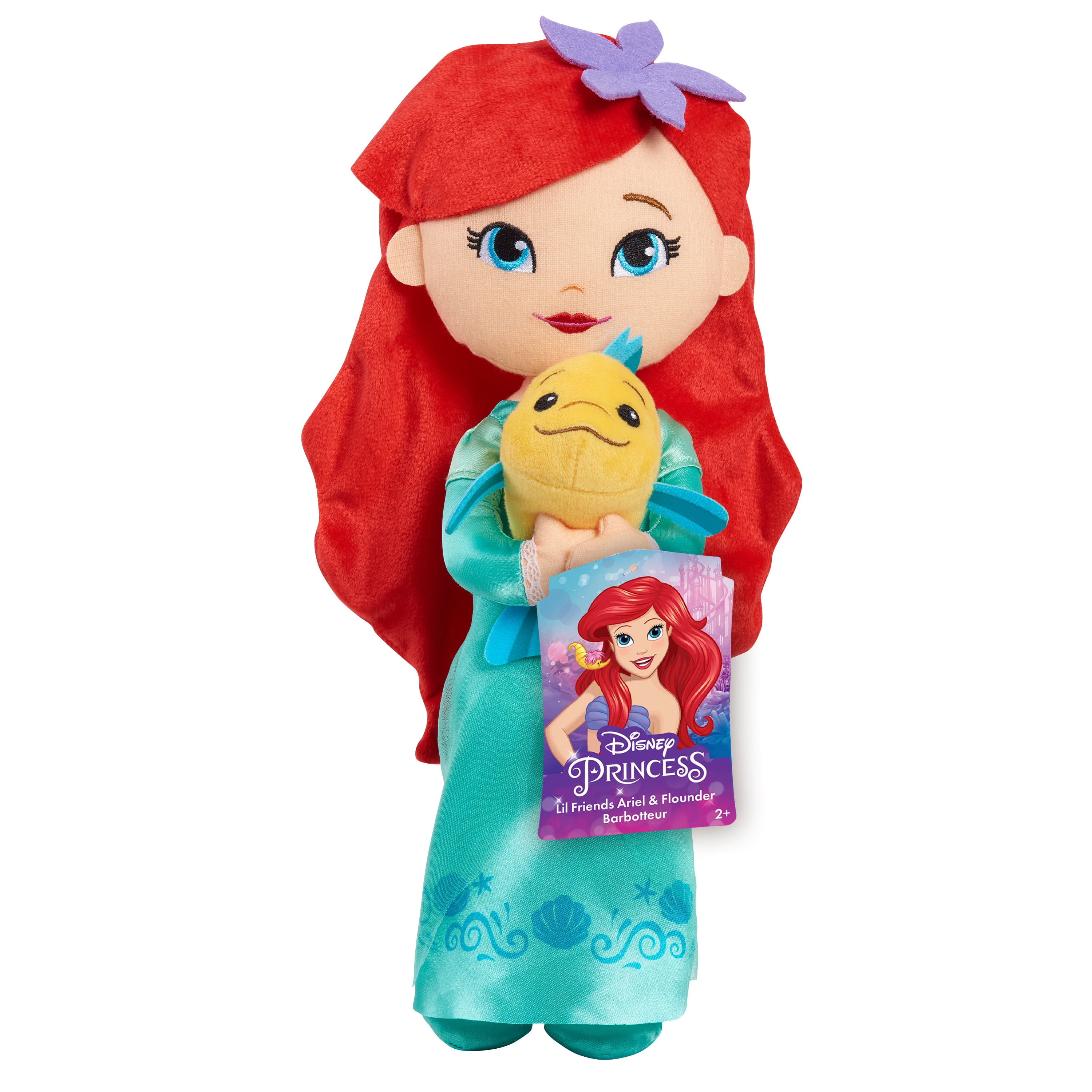 Disney Princess Lil' Friends Ariel & Flounder 14-inch Plush Doll ...