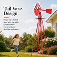 8FT Windmill for Yard Garden Decoration with Weather Vanes，Heavy Duty ...
