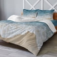 4 Piece Duvet Cover Set Full, Abstract Blue White Ocean Waves Soft ...