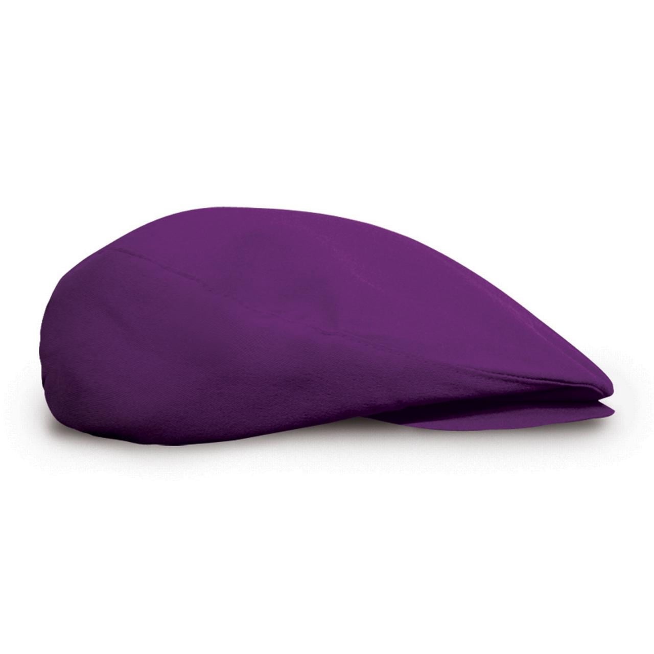 Flat Newsboy Traditional Golf Cap: 'Par 3' - Mens - Solid - Purple ...