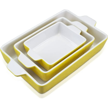 3-Piece Ceramic Baking Dish Porcelain Bakeware Set, Value Three Pack ...