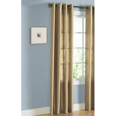 1 PANEL MIRA SOLID BROWN COFFEE SEMI SHEER WINDOW FAUX SILK ANTIQUE ...