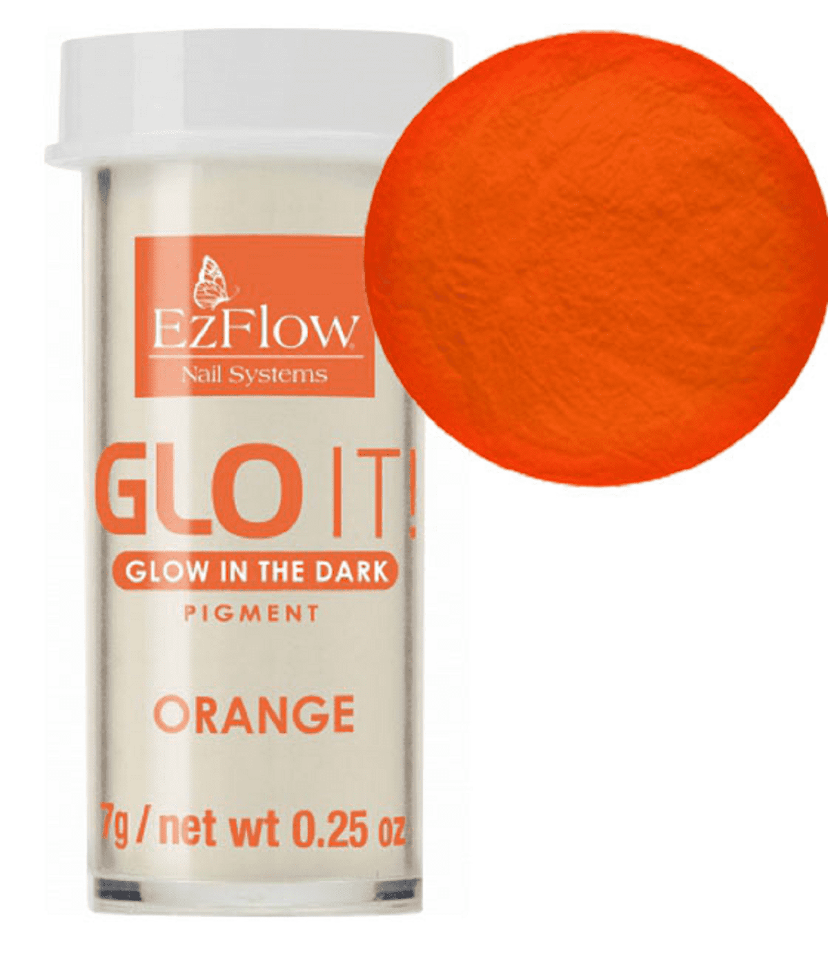 EzFlow Nail Systems GLO IT! Glow in the Dark Pigments-Orange 7g/0.25 oz ...