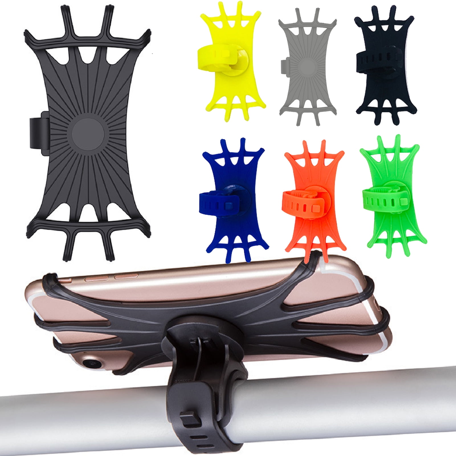 Walbest Bicycle Handlebar Phone Holder, 360 Degree Rotating Silicone ...