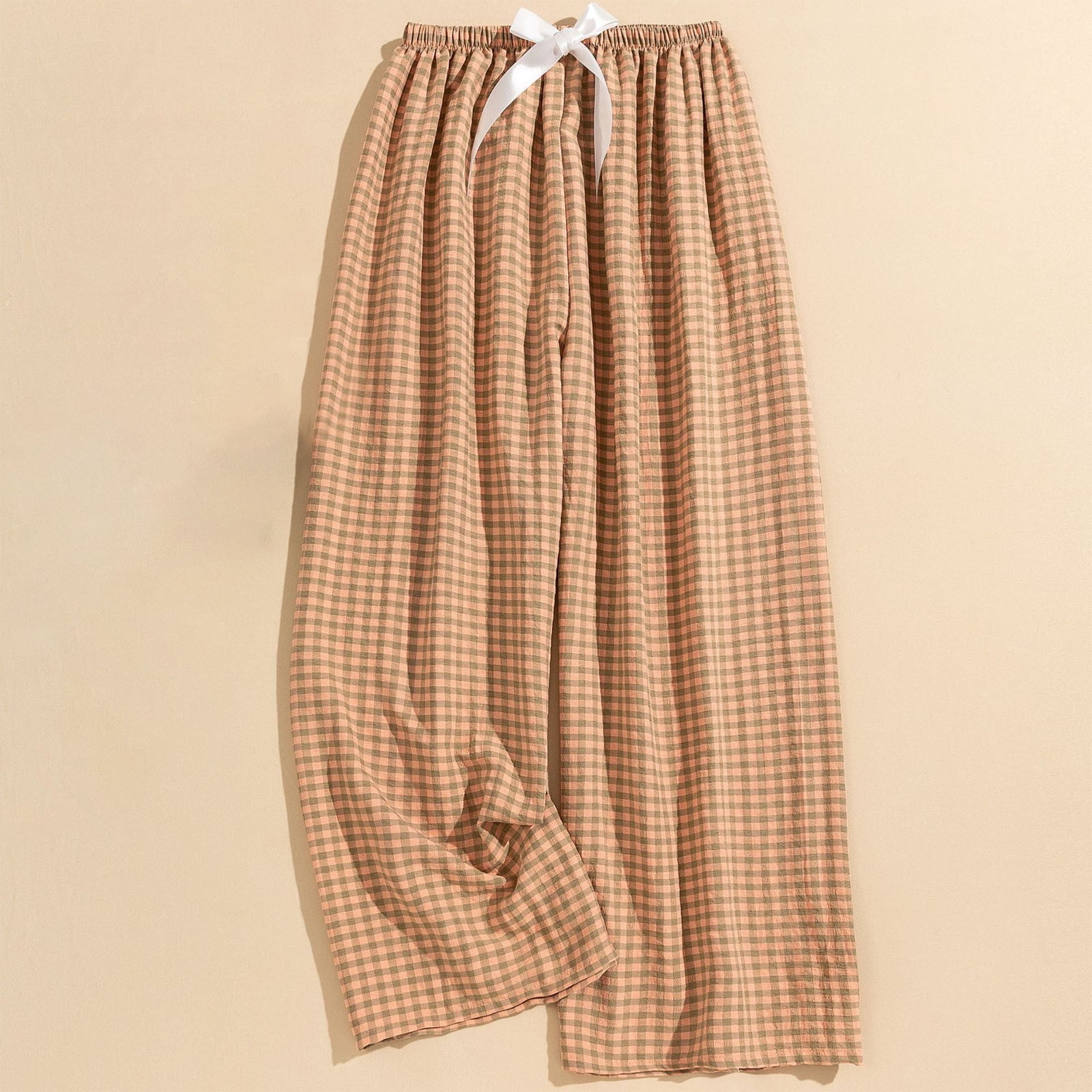 Click here for Mceream Womens Wide Leg Pants Gingham Lounge Pants... prices