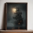 Affixzi Ghost Ship Wall Art Vintage Ocean Aesthetic Gothic Dark Sea ...