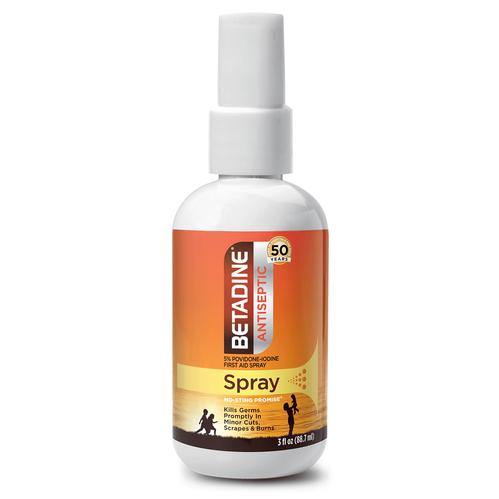 Betadine Antiseptic First Aid Spray with No-Sting Promise, 3 oz ...