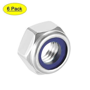 M4 x 0.7mm Nylon Insert Hex Lock Nuts, 201 Stainless Steel, 30 Pcs - Walmart.com