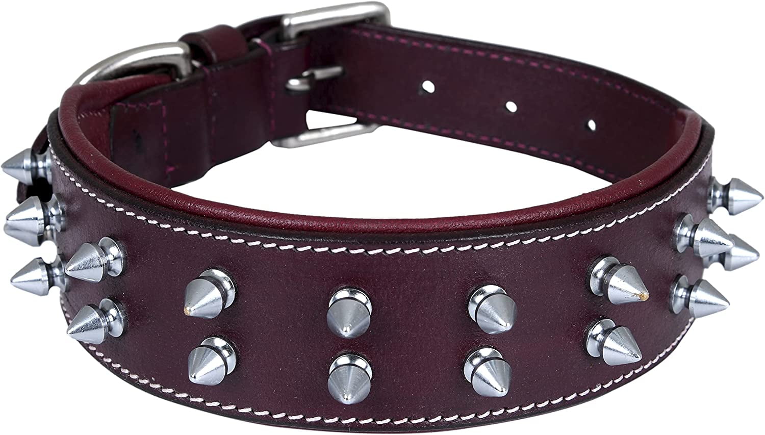 DowgClub | Genuine Leather Heavy Duty Spiked Dog Collar | Full Grain ...