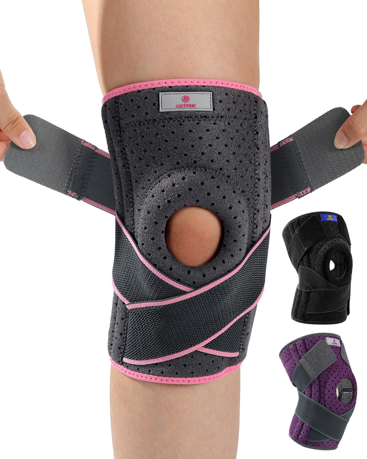 Rodillera ajustable ABYON para hombre y mujer: Máximo soporte con ...