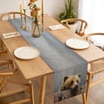 Bear Cotton Linen Table Runner Fog Misty Woods Animal Dining Table ...