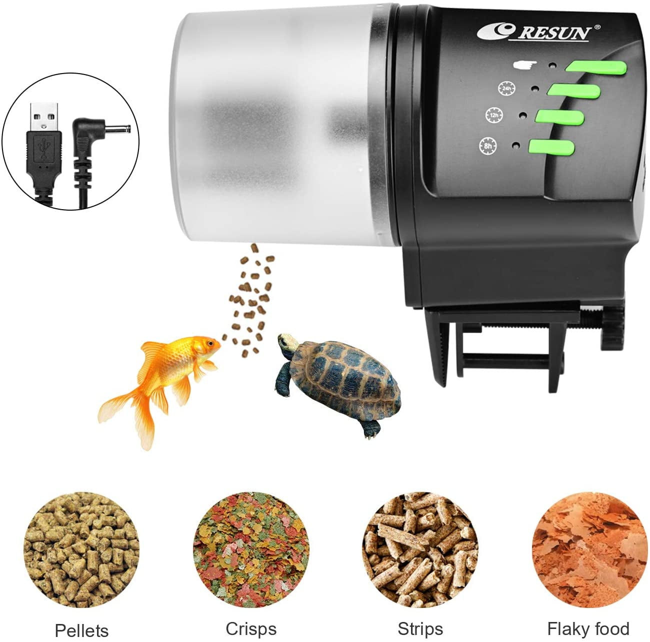 Lychee Automatic Fish Feeder, Adjustable Timer, 100/200ml - Walmart.com