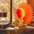 3PCS Autumns Themed Paper Honeycomb Turkey Decors Fall Harvests Table ...