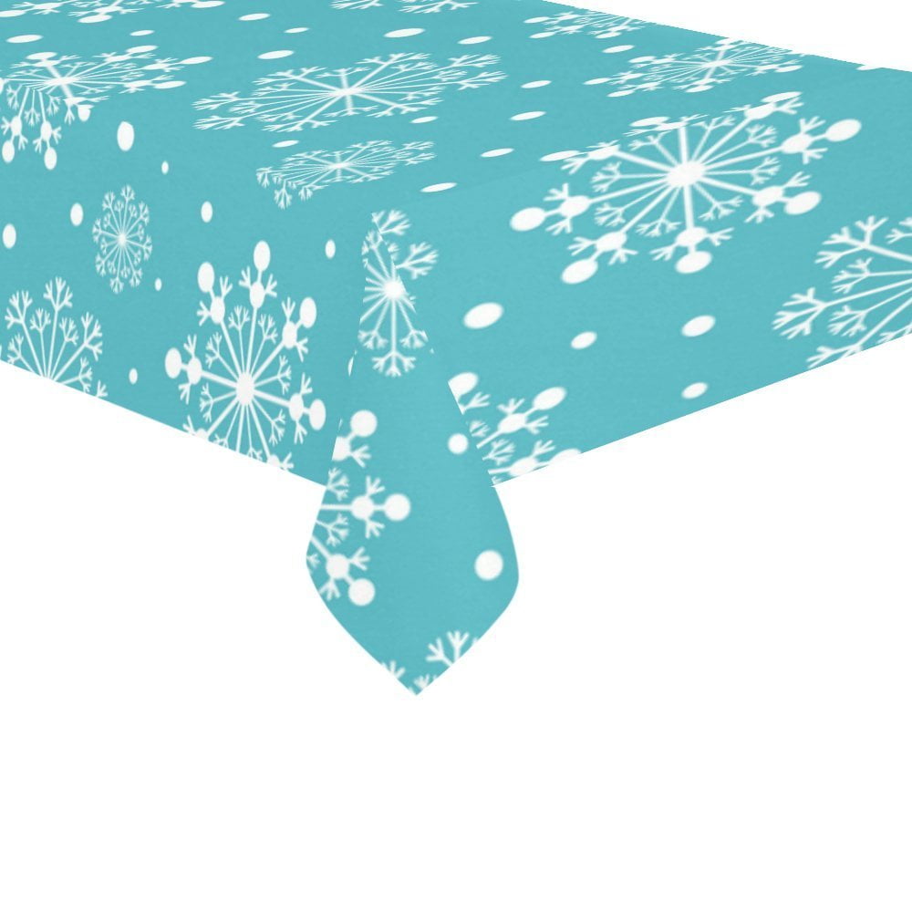 MYPOP Winter Snowflake Christmas Cotton Linen Tablecloth Sets 60x104 ...