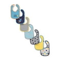 Luvable Friends Baby Boy Cotton Terry Drooler Bibs with PEVA Back 7pk, Blue Rocket, One Size ...