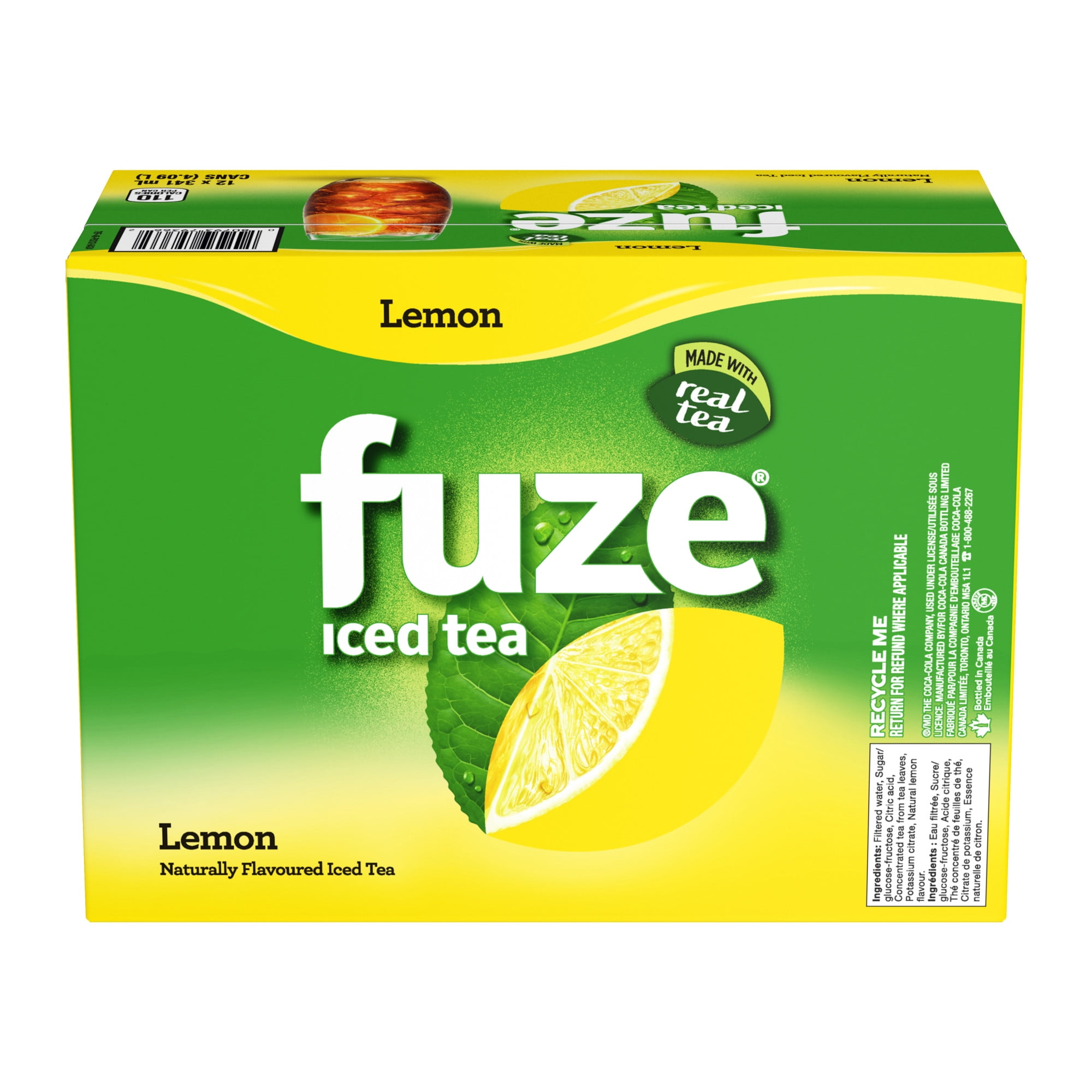 Fuze Lemon Iced Tea Cans, 341 mL, 12 Pack, FUZE LEMON TEA - Walmart.ca