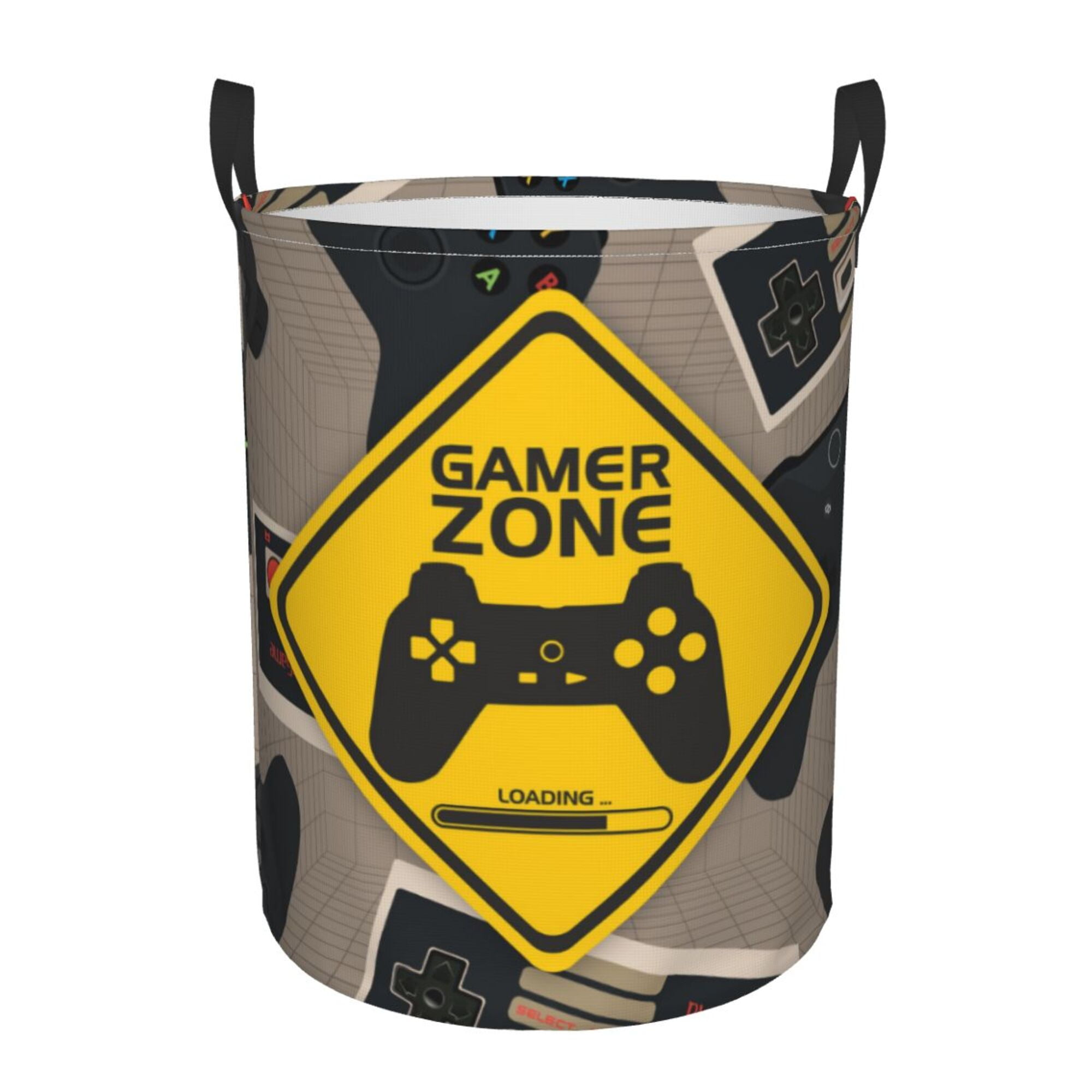 ZICANCN Game Zone Yellow Laundry Basket Organizer, Dirty Clothes Hamper ...