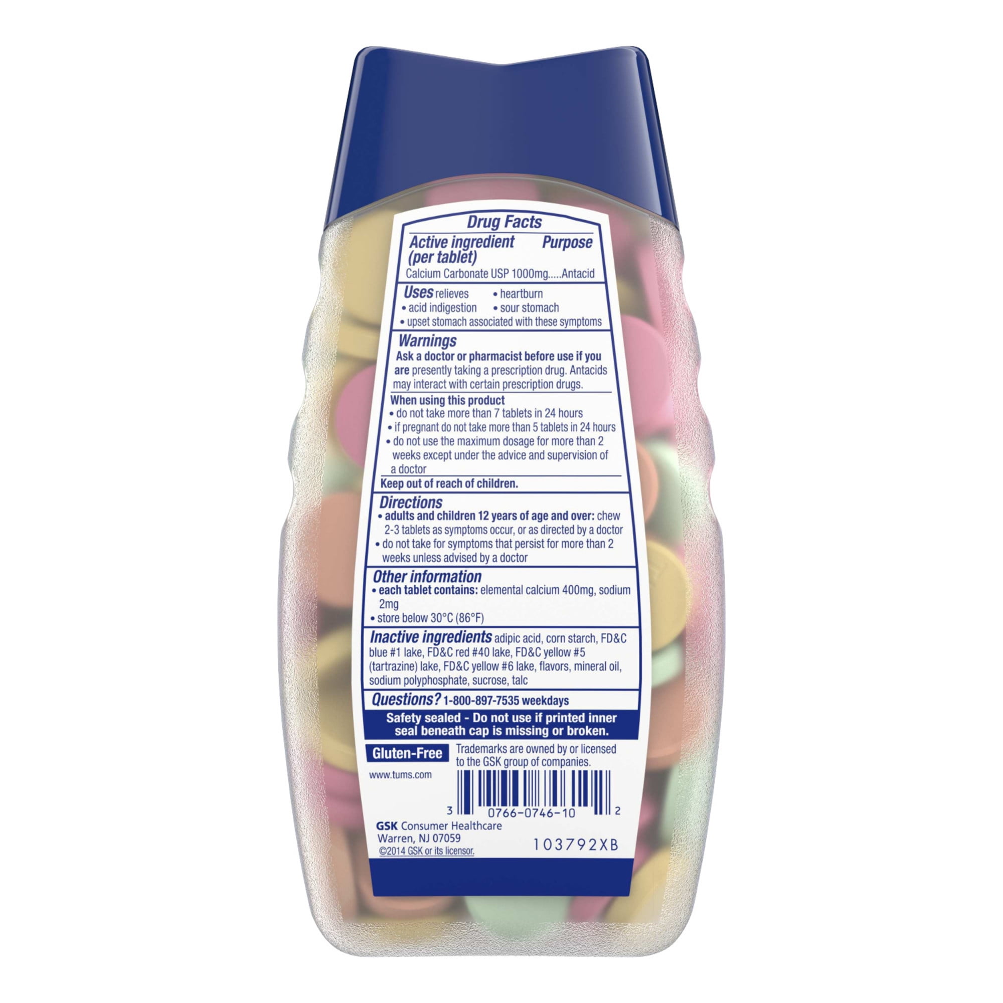 Buy Tums Ultra Strength Assorted Fruit Chewable Antacid Medicine, 160 ...