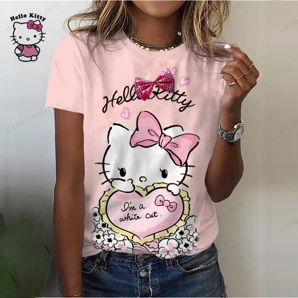 Click here for Summer Women T-Shirt 3d Fashion Hello Kitty Printi... prices