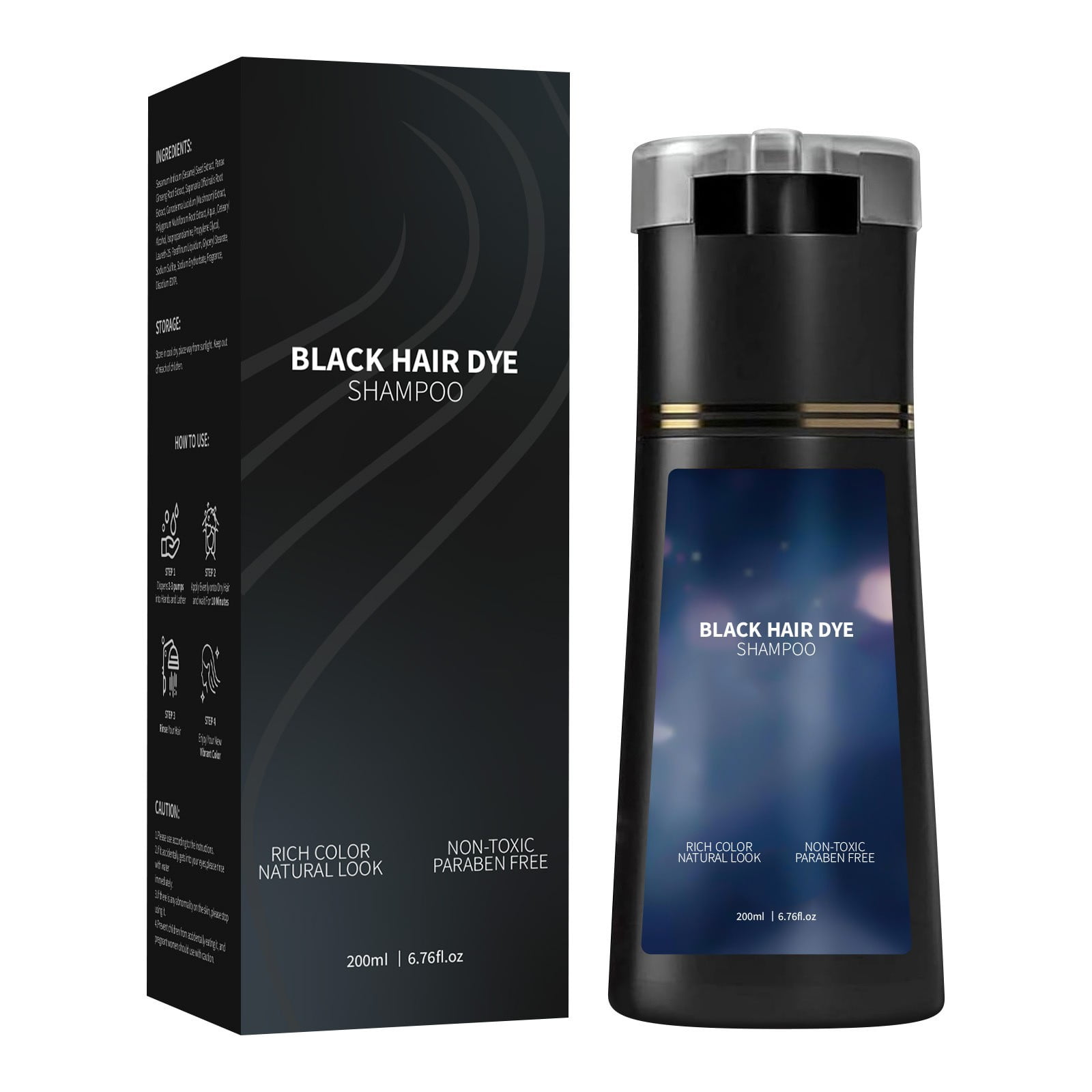 Click here for Eye Black Hair Dye Shampoo 200ml Instant Gray Cove... prices