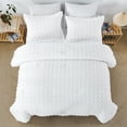 Jml Tufted King Comforter Set 3 Pieces Jacquard Boho Tufts Bedding Set