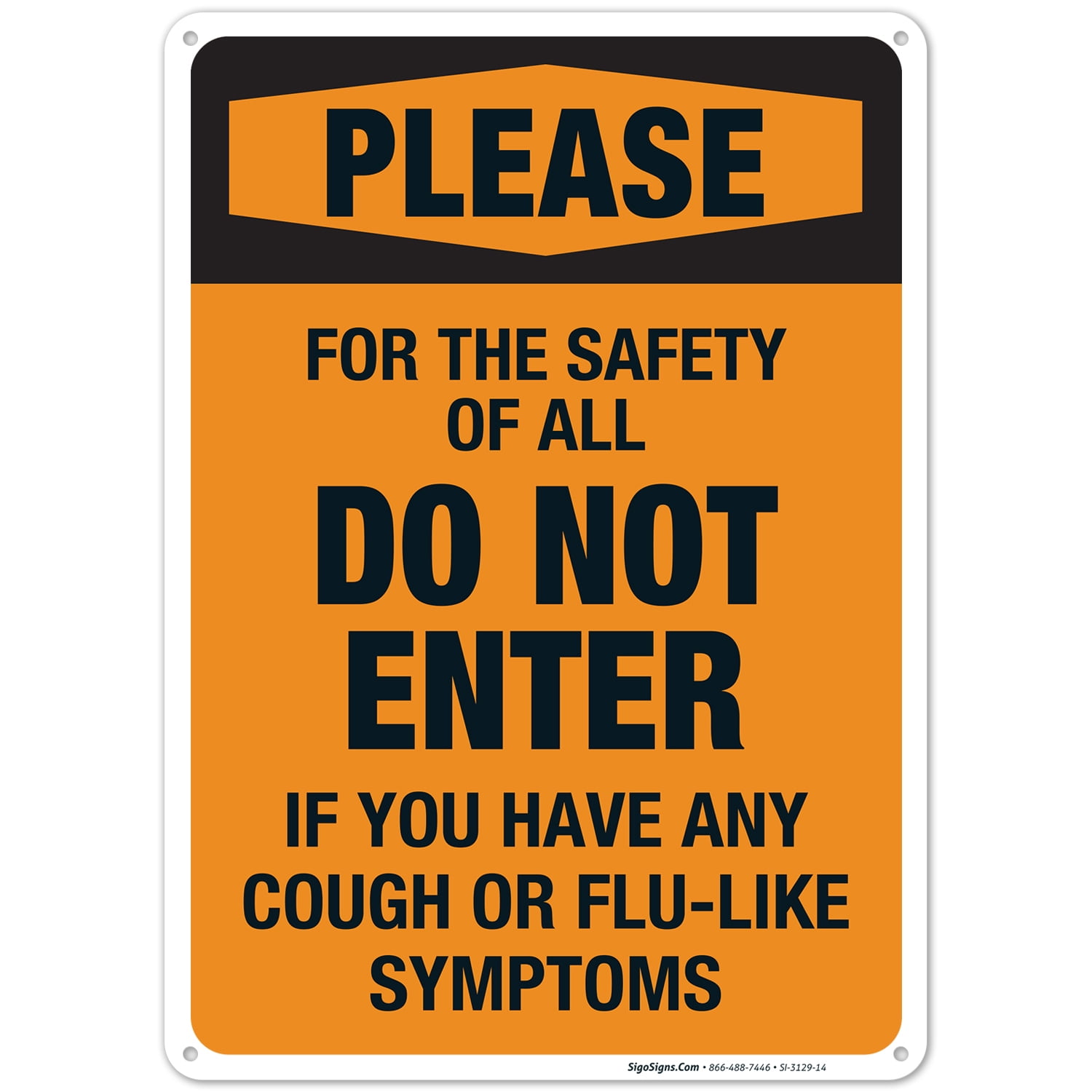 Social Distancing Sign, Do Not Enter If You Have Any Symptoms Sign ...