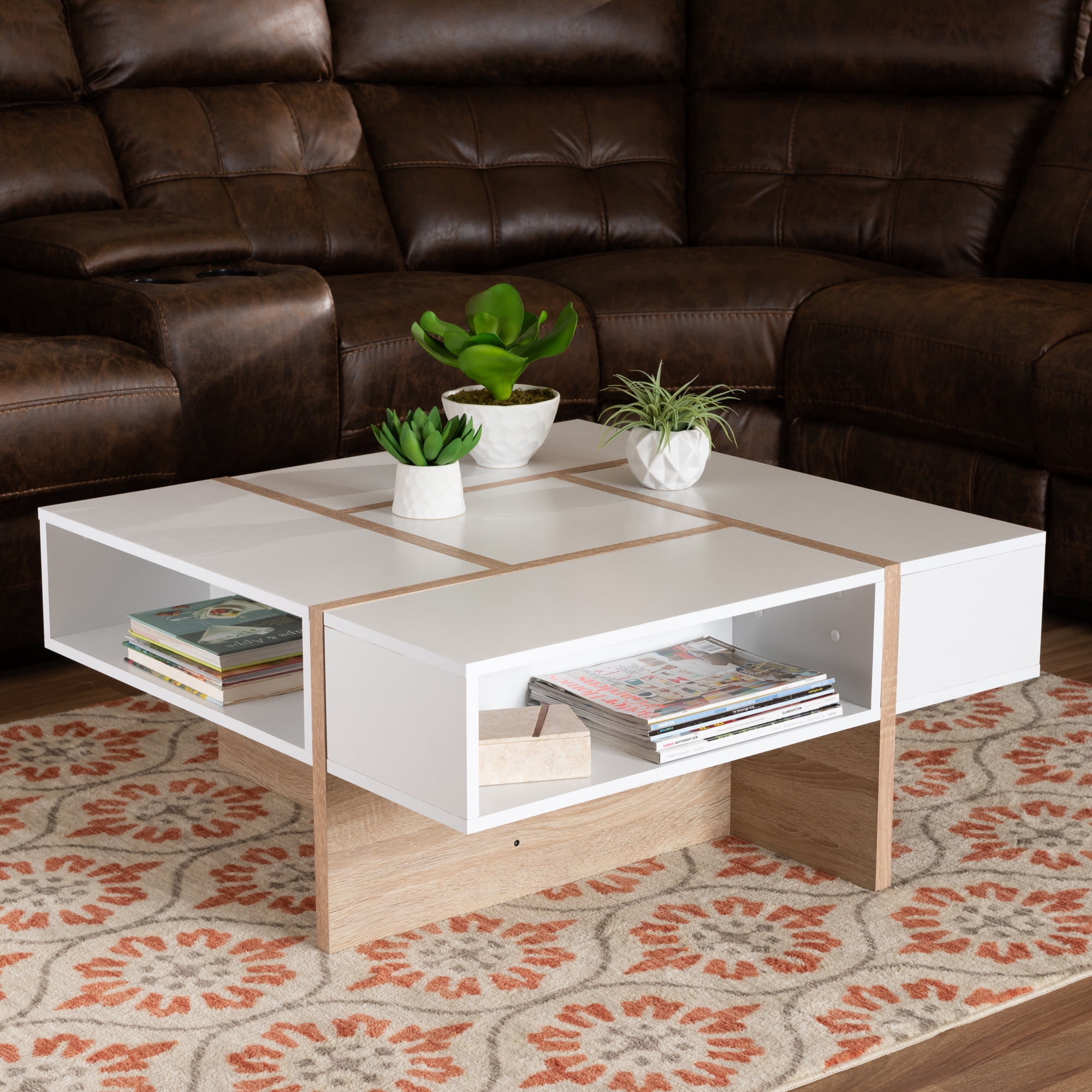 Baxton Studio Rasa Modern And Contemporary Two Tone White And Oak Baxton Studio Rasa Modern And Contemporary Two Tone White And Oak