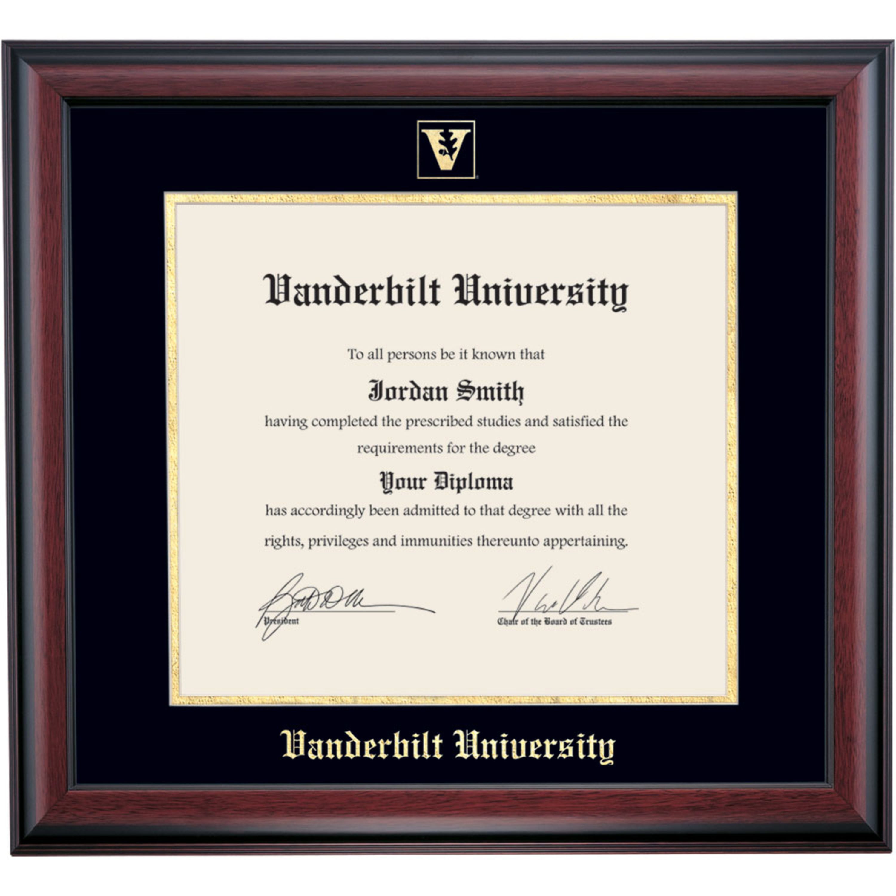 OCM Diploma Frame for Vanderbilt University, 21" x 24" Doctoral Degree ...