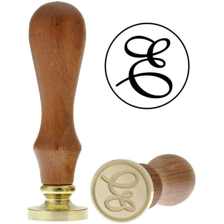Letter E Wax Seal Stamp, Vintage Retro Brass Head Wooden Handle ...