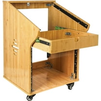 Sound Town DIY Solid Carbonized Bamboo Studio Rack with 11U Slant Mixer ...