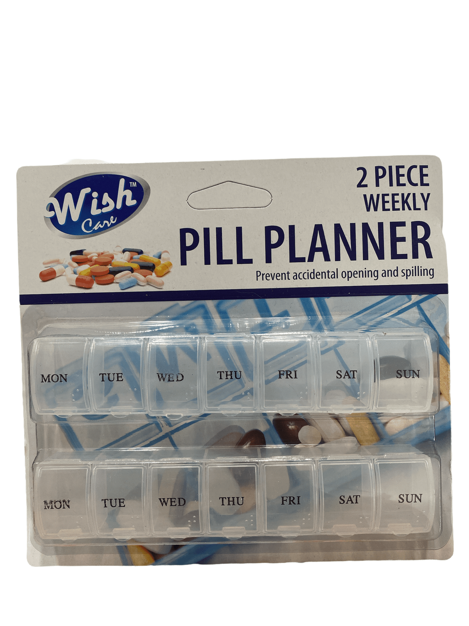 Pill Planner 2 Piece Weekly Prevent Accidental Opening and Spilling ...