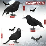 Koite Halloween Crows, Realistic Black Bird Decorations, 6pcs Feathered ...