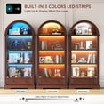 VKCC Arched Curio Cabinet with Glass Door, LED Display Cabinet with ...