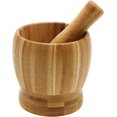QUETO Mortier et pilon en bambou, presse-ail, broyeur de gingembre ...
