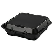 Genpak Snap-It Foam Hinged Carryout Container, Medium, Black, 8-1/4x8x3, 100/Bag, 2/CT ...